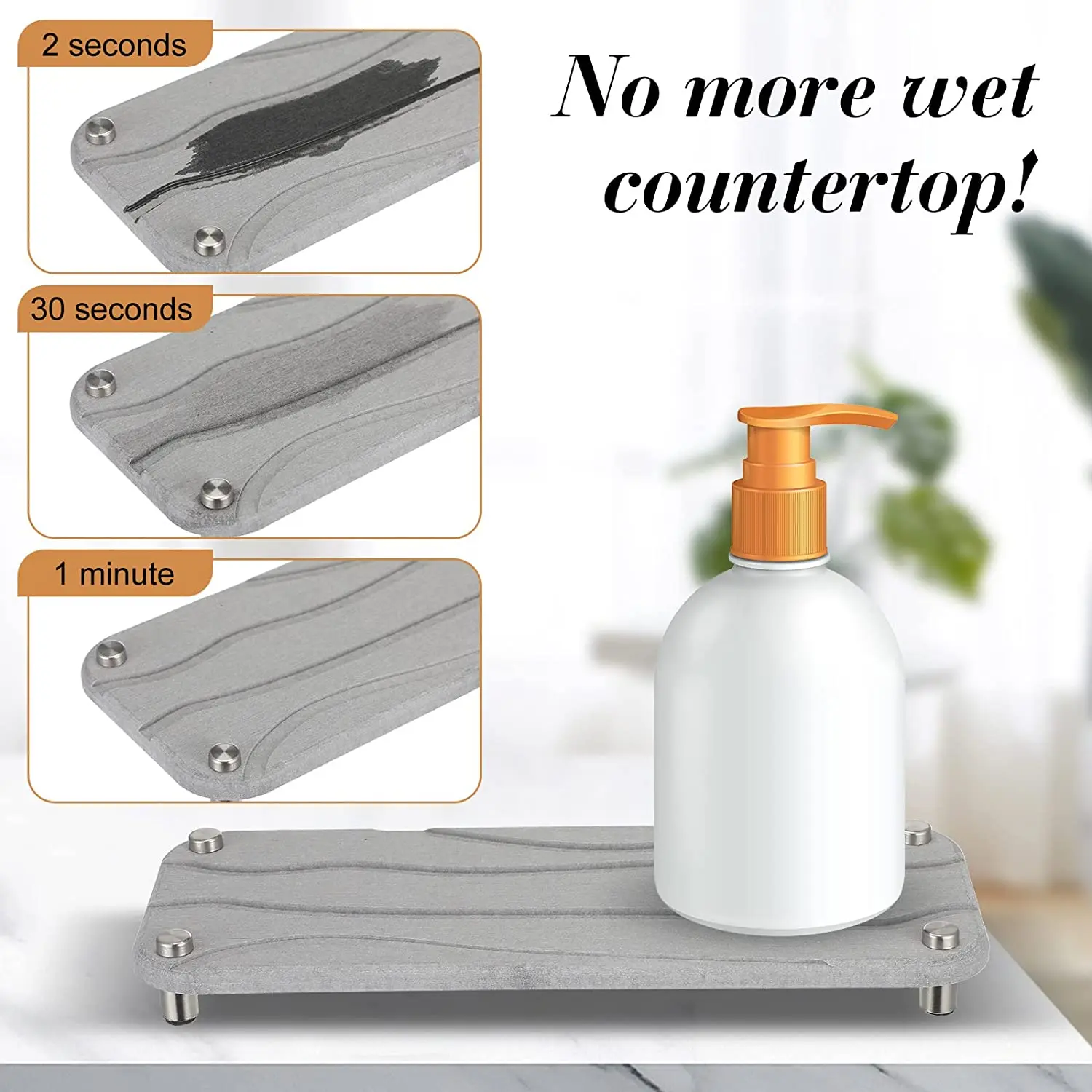 Instant Dry Sink Organizer - Fast Drying Stone Sink Caddy