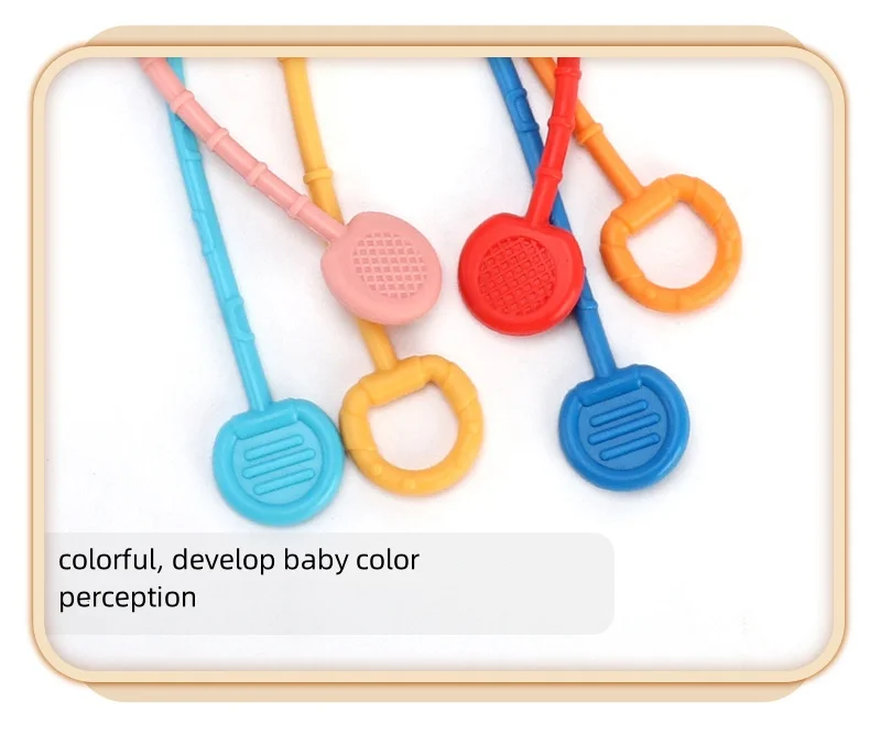Montessori Pull String Sensory Toys Crab Shape Silicone Teething ...