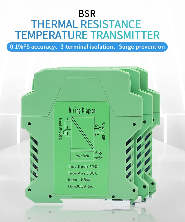 DIN Rail Mounted Temperature Converter - PT100 RTD Transmitter