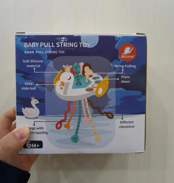 Baby Sensory Silicone Pull String Montessori Sensory Toys Baby Pull ...