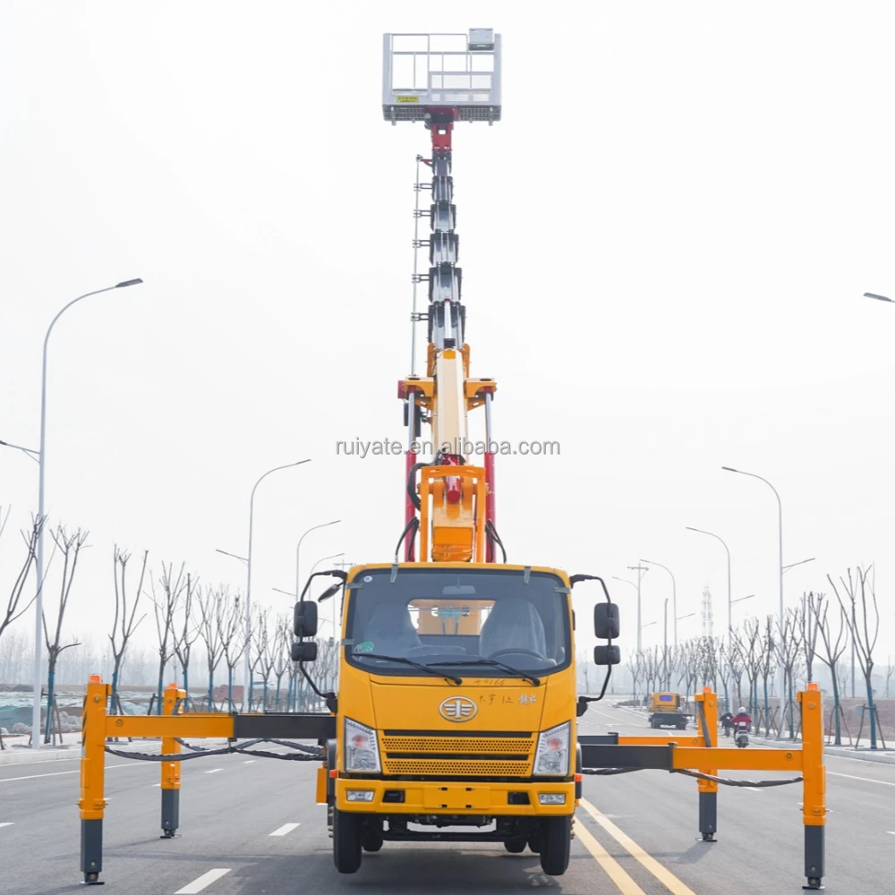 FAW Chassis 28 Meters Telescopic Aerial Work Pickup Truck for Work ...