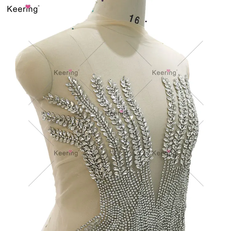 Keering Exquisite Bling Bling Wedding Dress - Silver Rhinestones