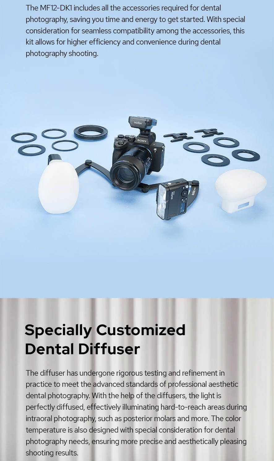 Godox Macro Flash Support MF-DB - Built-in X System TTL