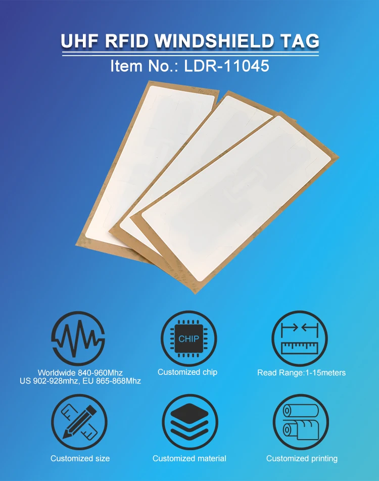 Wholesale Passive Uhf Long Range Rfid Label Custom Rfid Windshield Tag ...