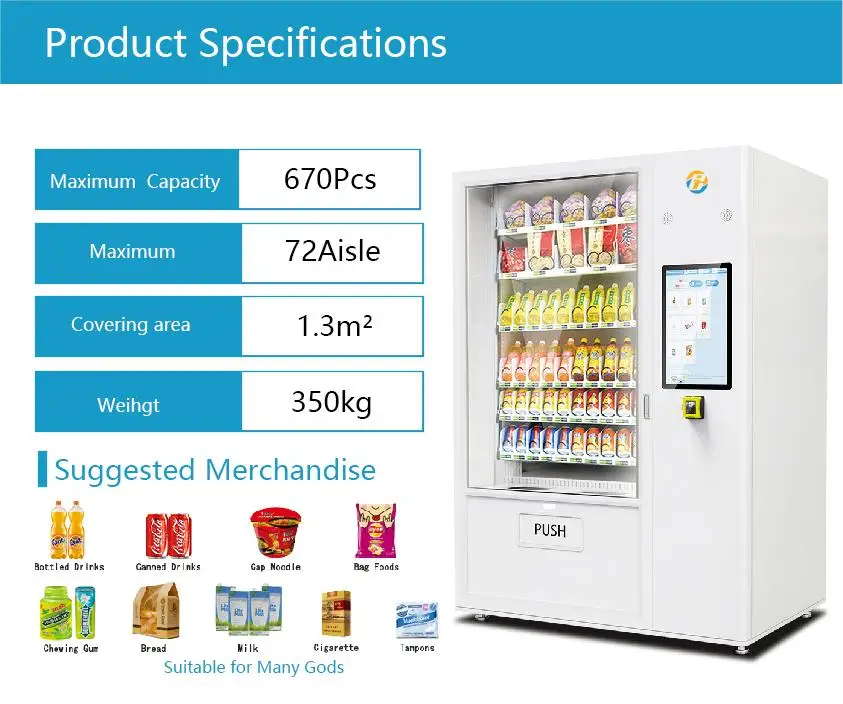 ISURPASS Elevator Cooling Cupcake Vending Machine and Macarons Cookies ...