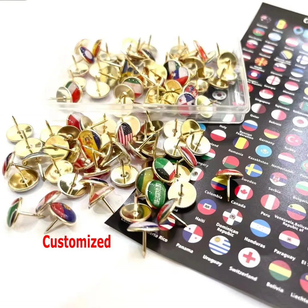 Customization Map Tacks National Country Flag Thumbtack Push Pins - Buy ...
