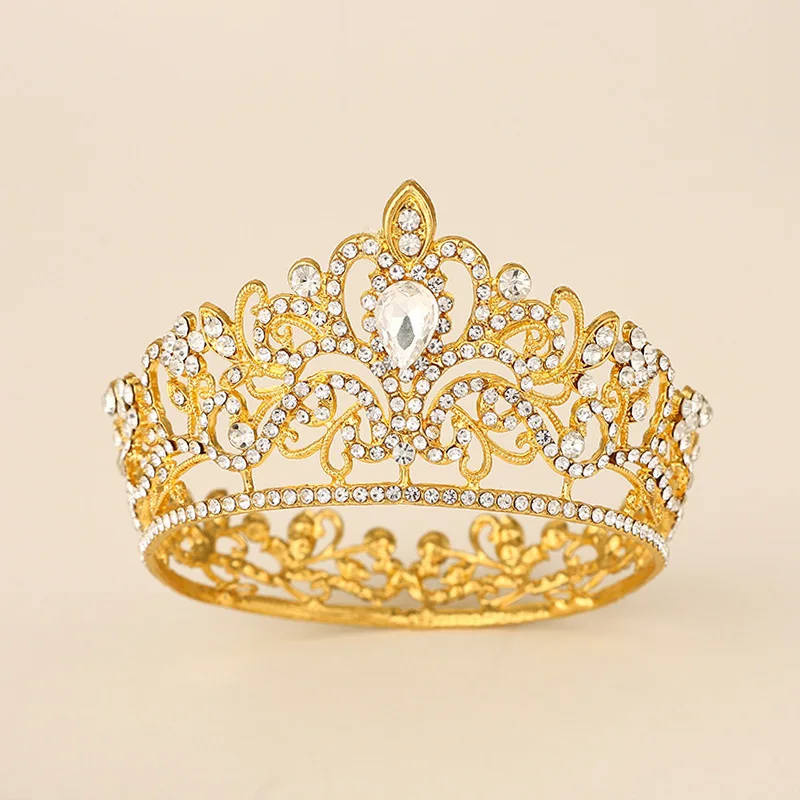 Mini Gold Crystal Pearl Tiara Cake Topper Vintage Wedding Cake Crown ...
