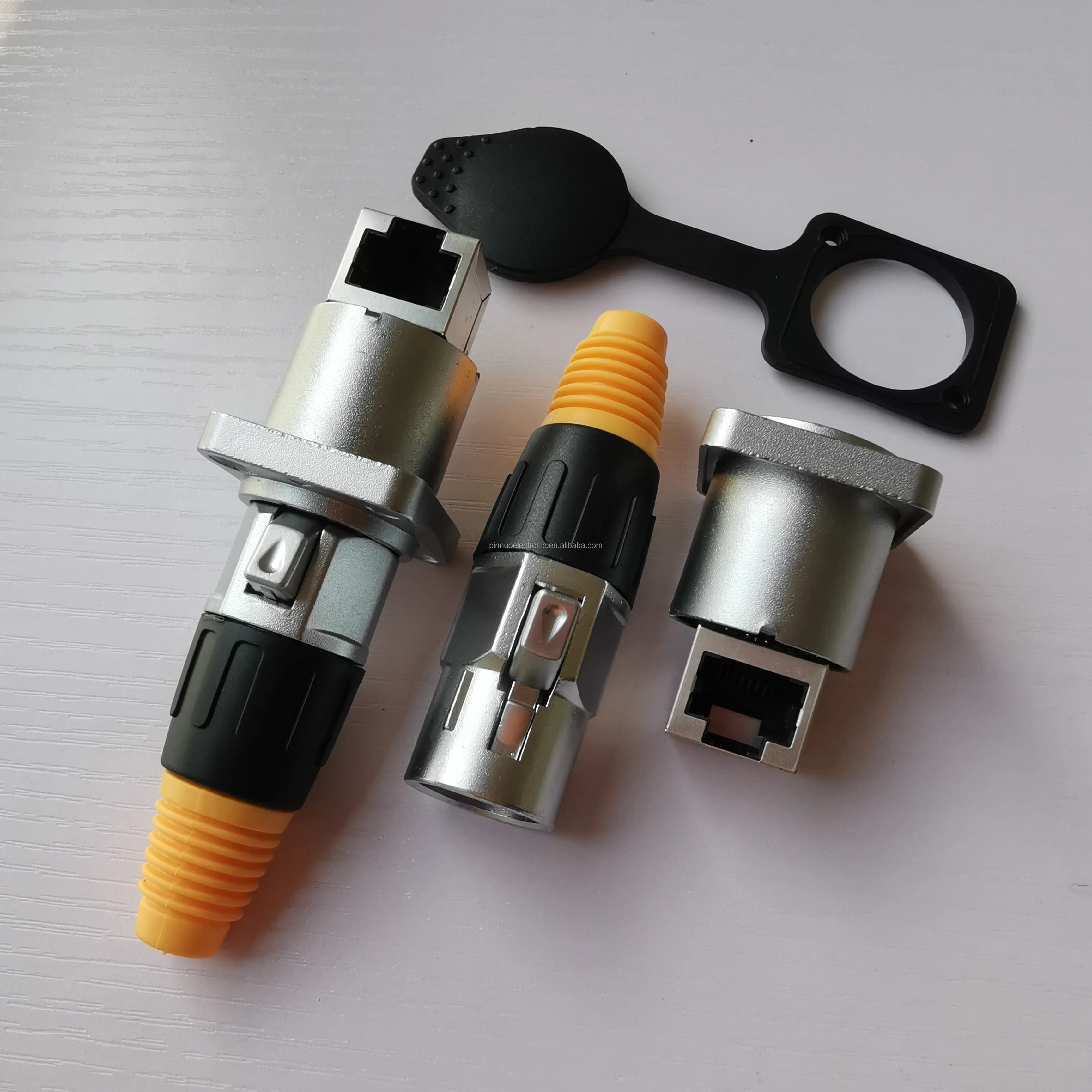 Metal Shell Industrial Outdoor Waterproof RJ45 Panel Mount Socket ...
