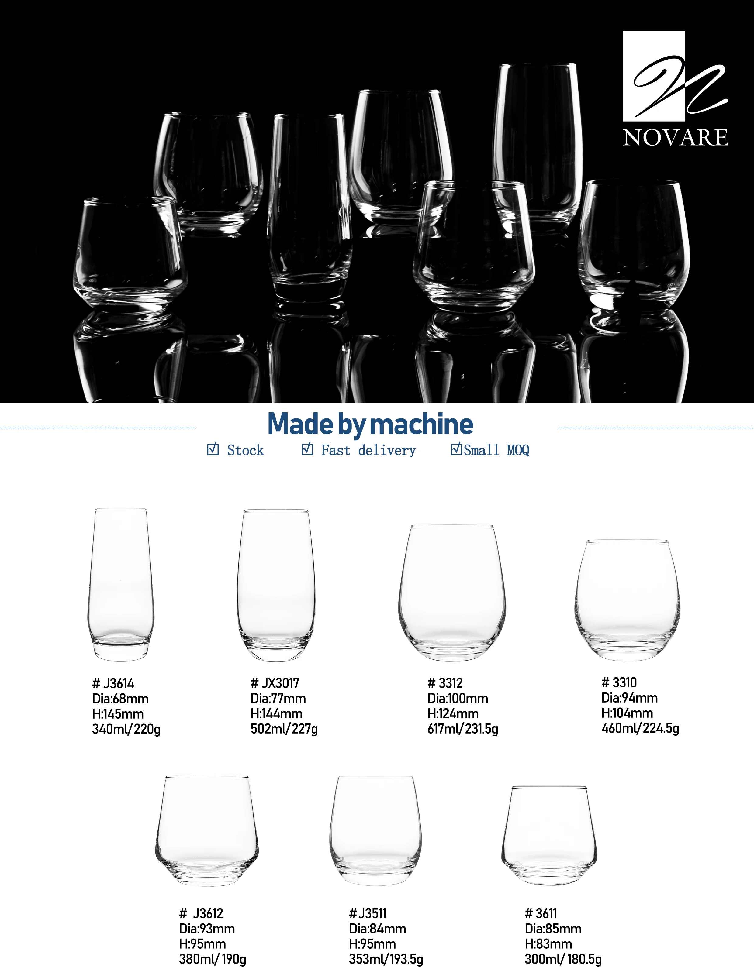 17 OZ Kitchen Glassware Set Drinking Glasses Water Juice Glass Cups ...