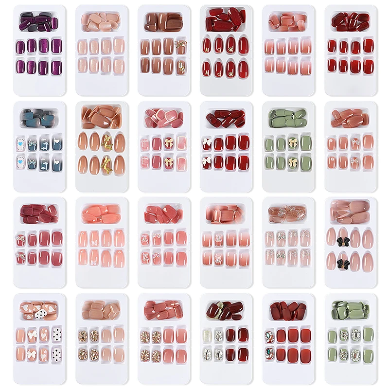 Pure Color 21pcs/set Press On Nail Matte False Nails Not Need Glue ...