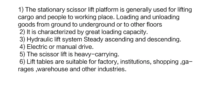 Customized 5 Ton Hydraulic Stationary Scissor Lift Platform - Loading ...