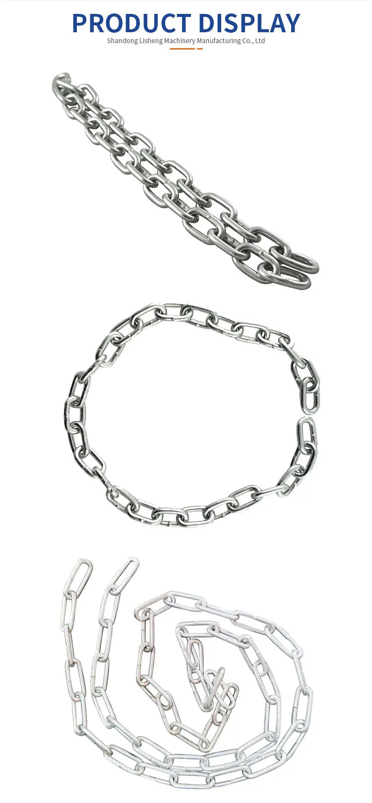 G30 Galvanized Mild Steel Link Chain - Medium Ordinary Chain