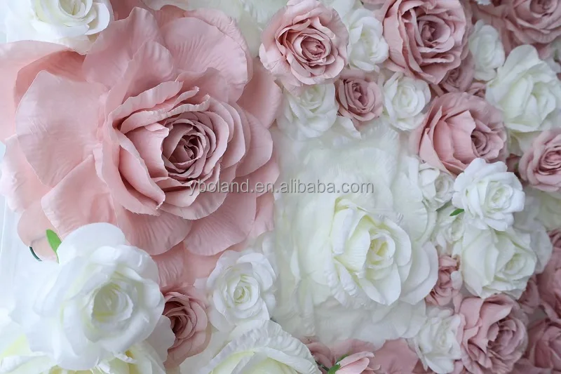 A01 Custom Pink White Floral Wall Panel Backdrop for Weddings