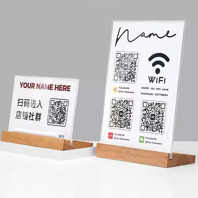 Acrylic QR Code Display Stands - Enhance Business Signage