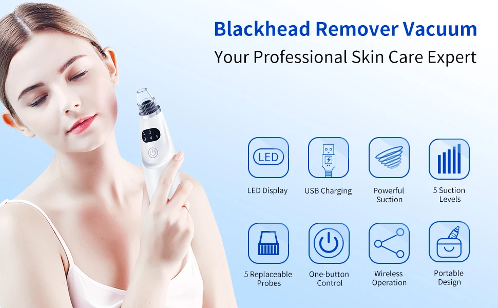 Professional Face Cleansing Vacuum Suction Machine Rechargeable ...