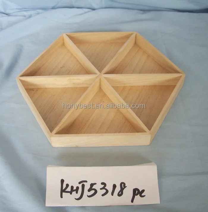 Bamboo Wood Divider Snack Serving Trays Multifunction Wooden Sorting ...