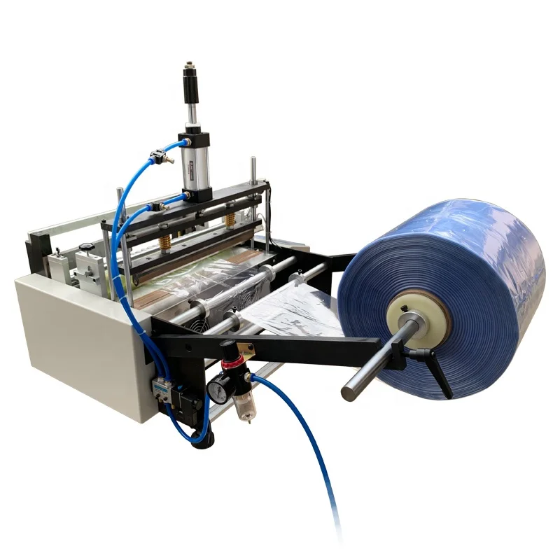 Desktop Plastic Bag Roll to Sheet Cutting Machine Heat Sealing Cold ...
