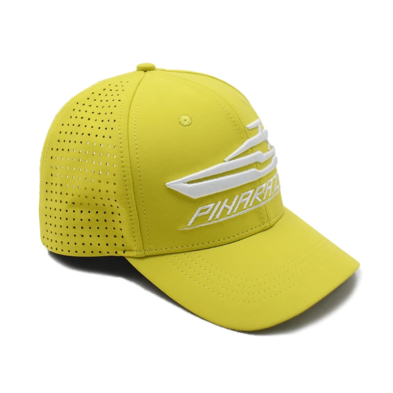 Custom Curved Brim Laser Cut Hole Perforated Hats,6 Panel Embroidered ...