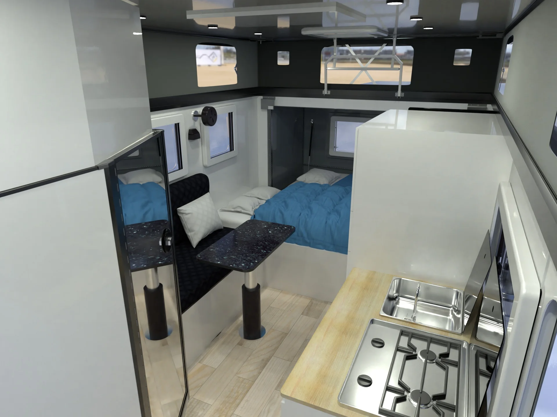 Ecocampor 15ft Hybrid RV Caravan Camper Trailer Van for Sale