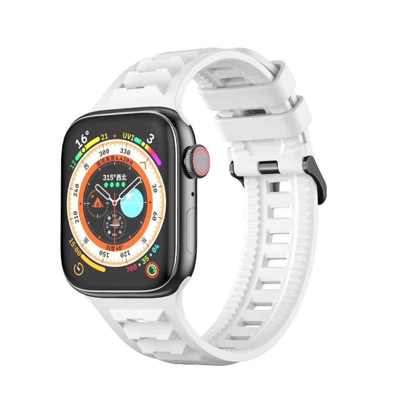 Custom Rubber Watch Strap for Apple Watch ultra Band 49mm 44mm 45mm ...