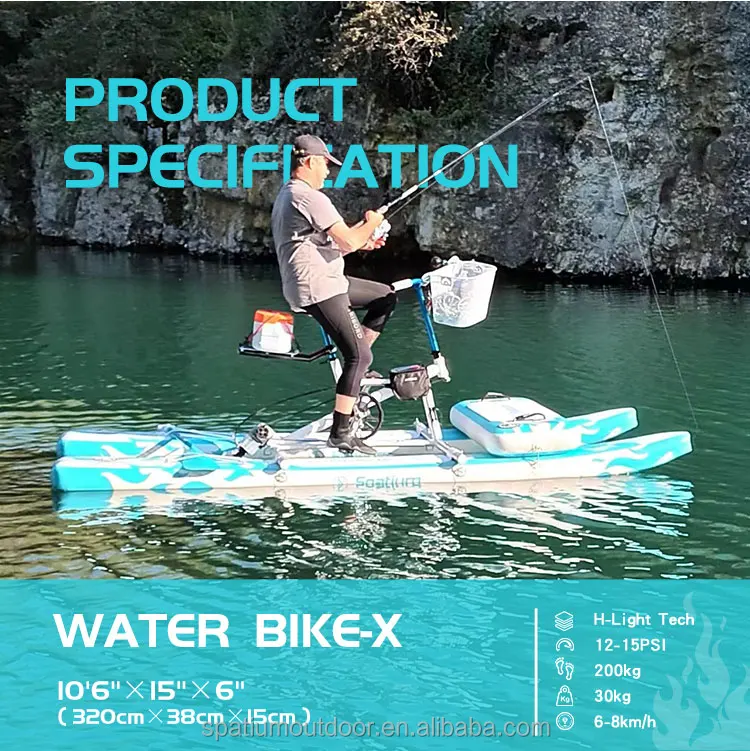 Spatium Aqua-cycles Racing Inflatable Floating Grey Waterbike Pedal ...