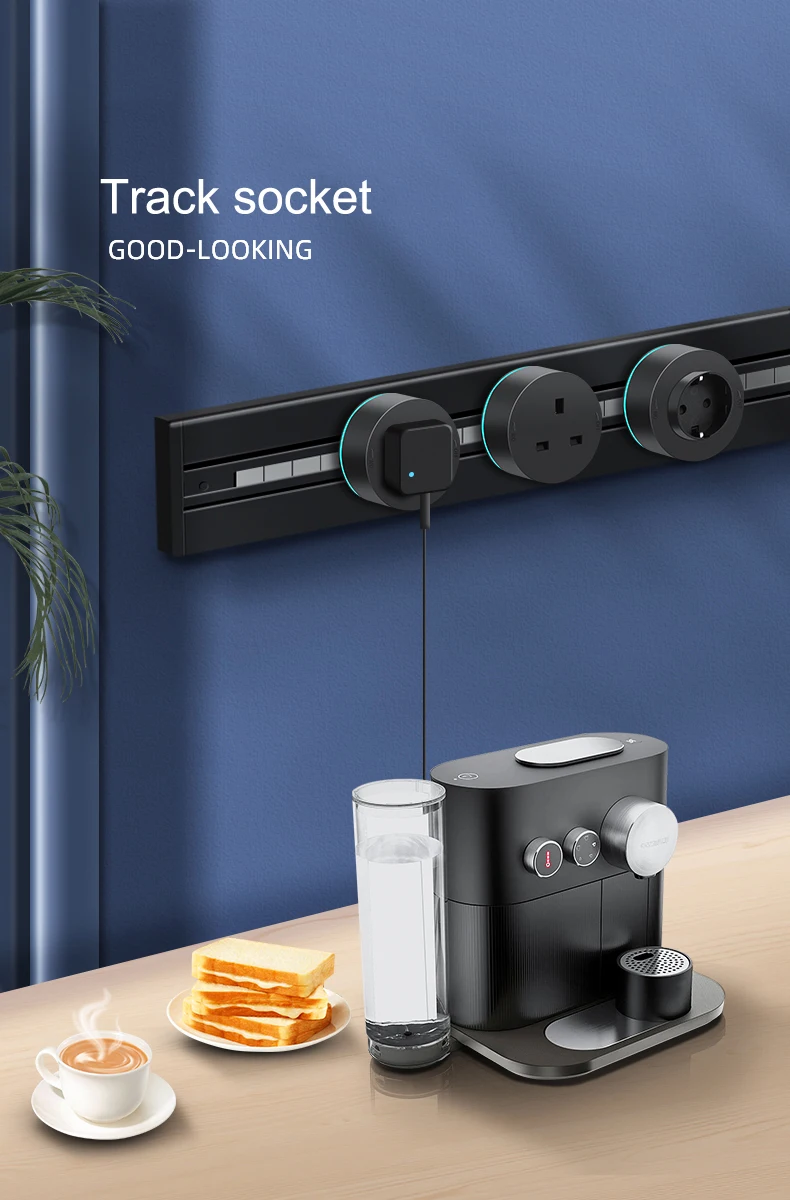 Kaisi 32a Socket Track 8000w Power Track With Smart Socket Wall Mounted ...