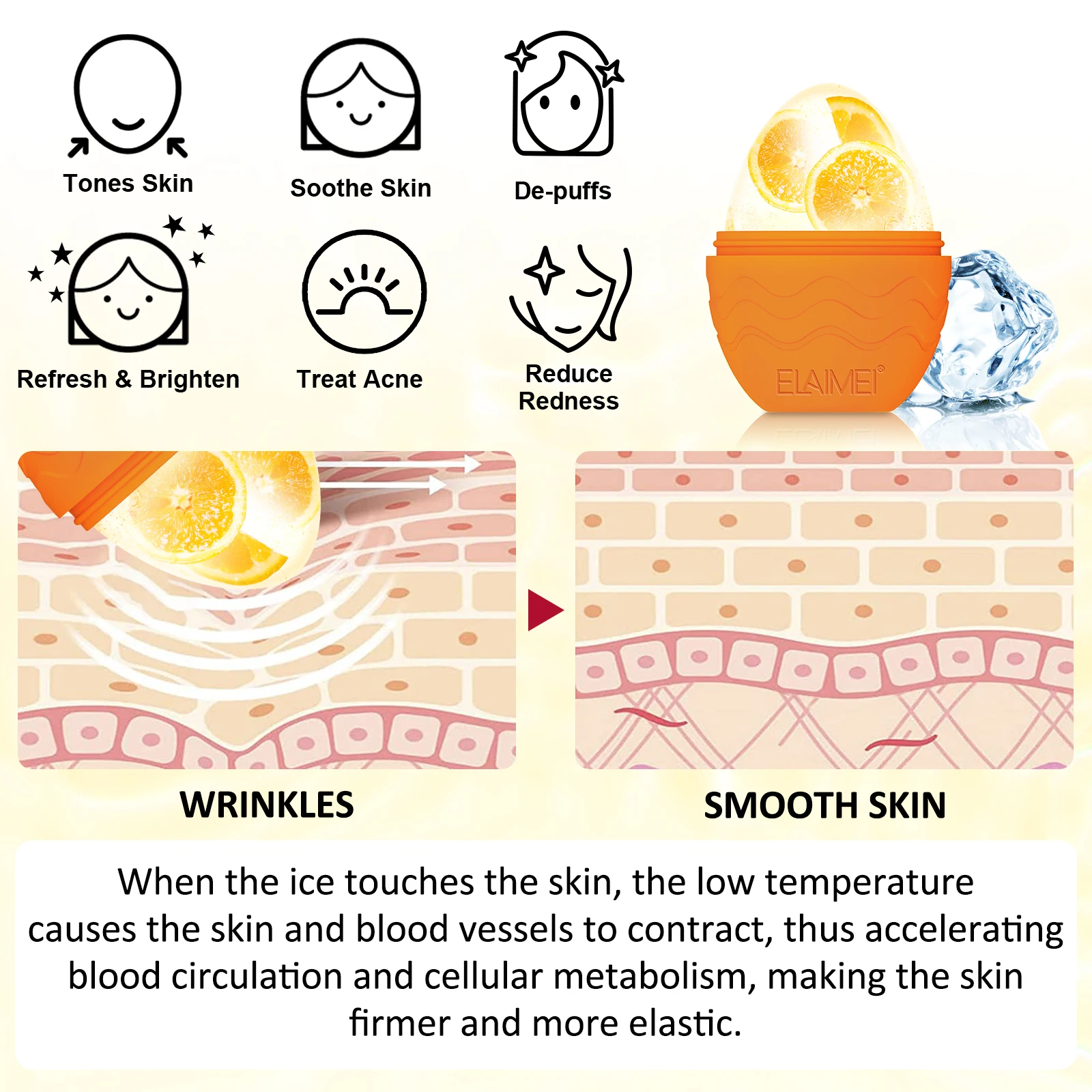 Custom Logo Ice Facial Roller Face Sculpting Tool Body Eyes Face Roller ...