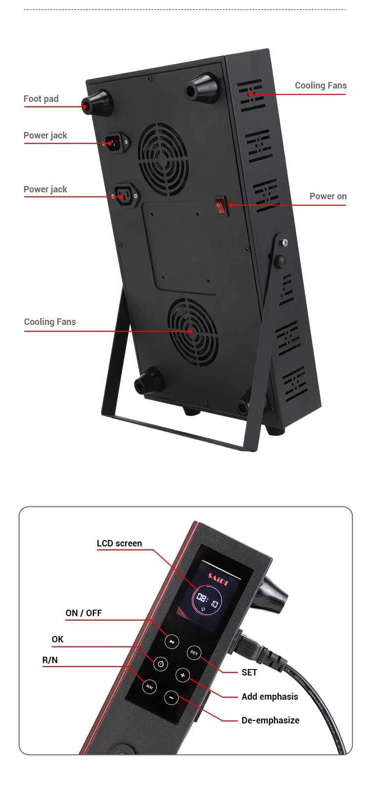 New Display Control Brightness Red Nir Timer Pdt Machine 300w Medical ...