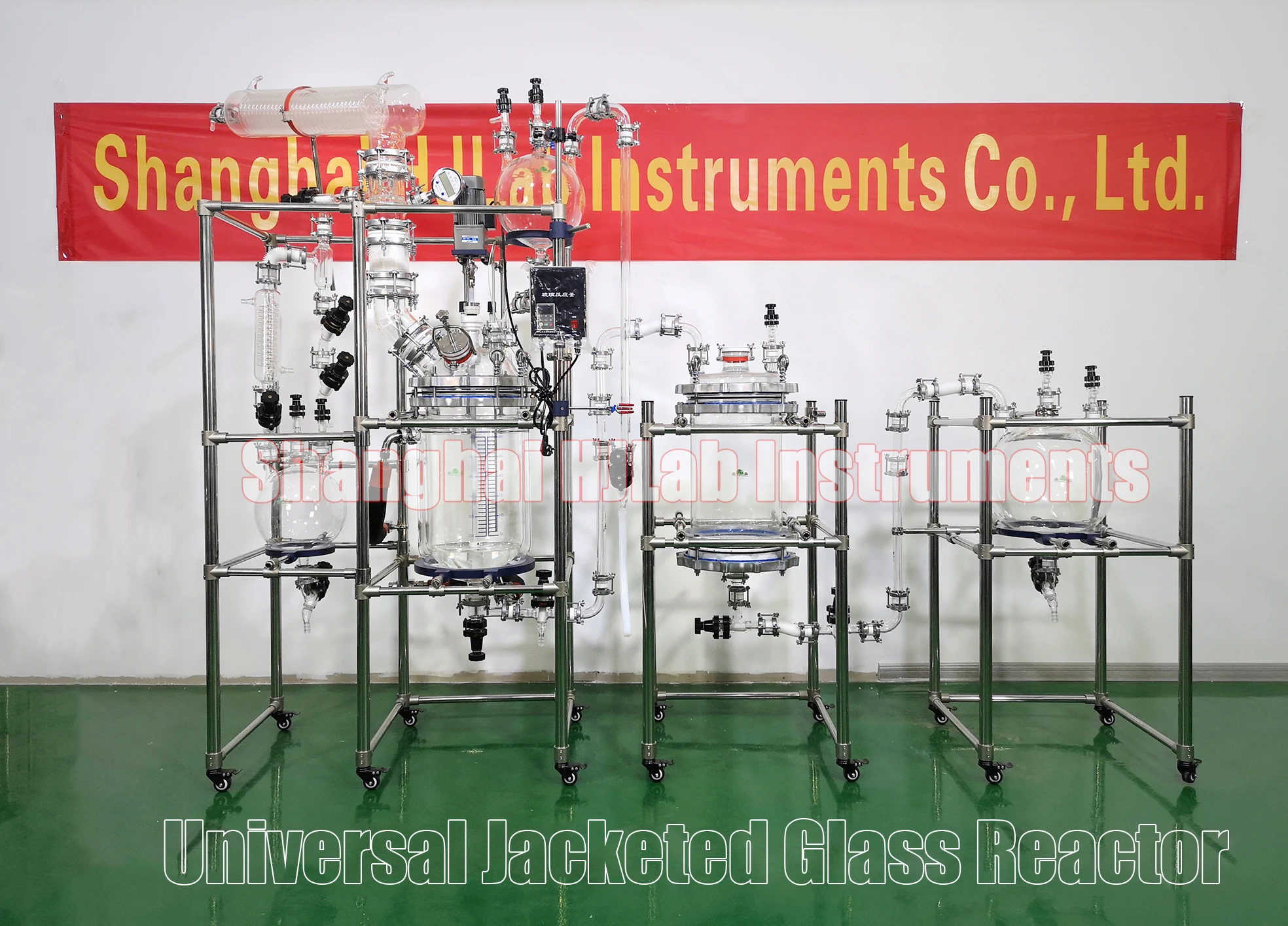 Stainless Steel Jacketed Reactor with Glass Lid and Condenser and ...