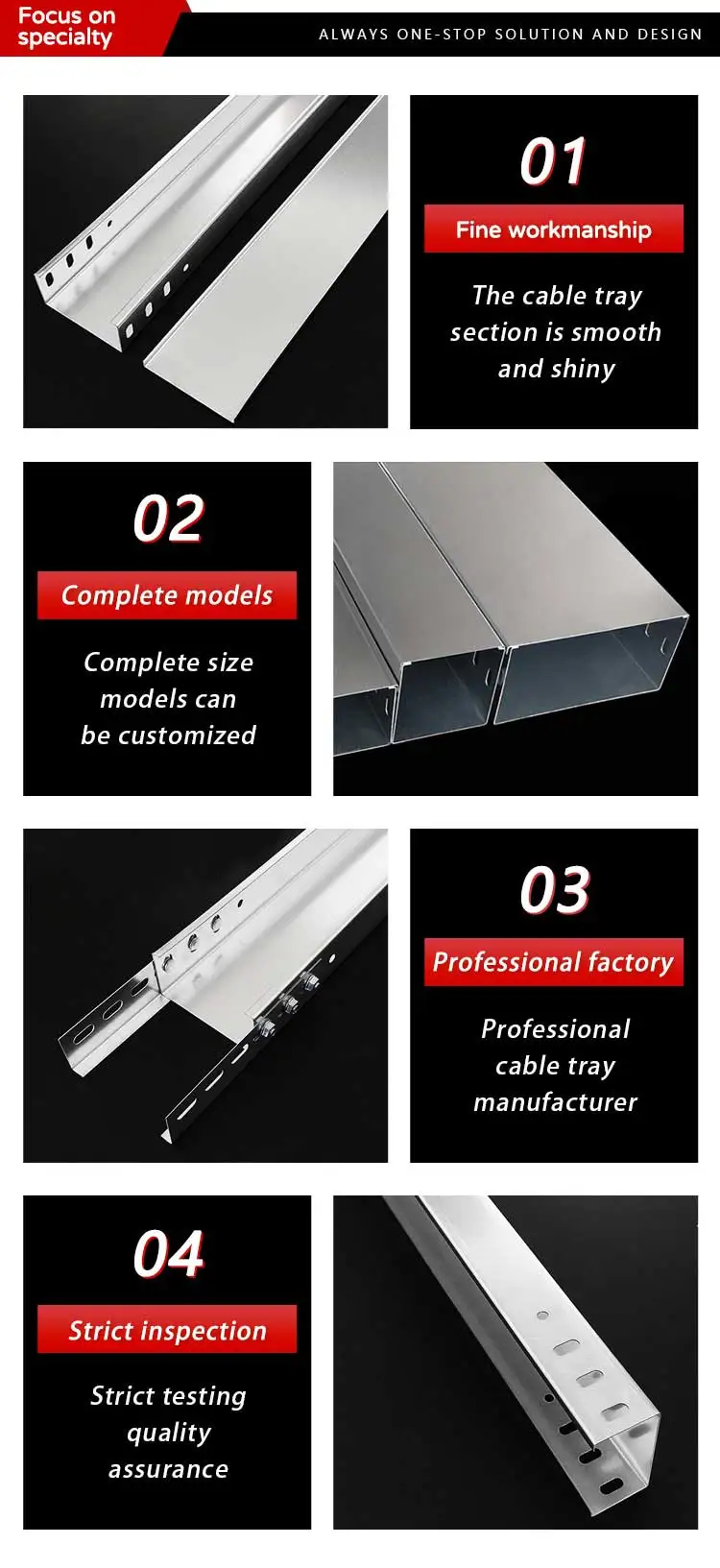 Vertically Bent Fireproof Cable Tray and Hot-dip Galvanized Cable ...