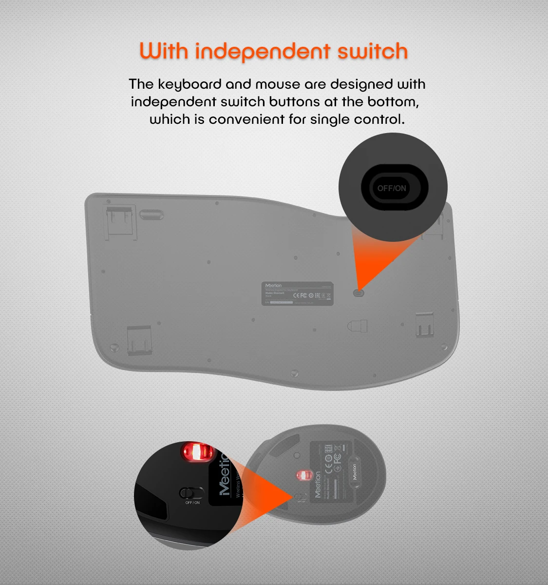 MEETION DirectorC Ergonomic Spanish Keyboard 112 Keys Natural Typing ...