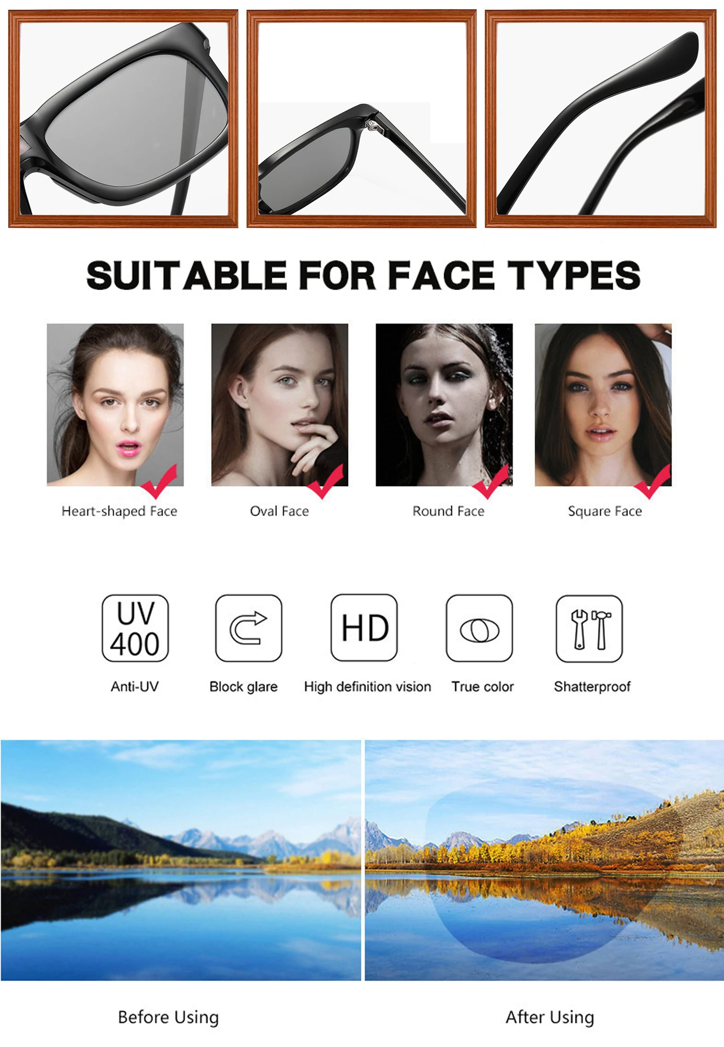 7 Gears Change Colors Lenses Smart Sunglasses by Kutan