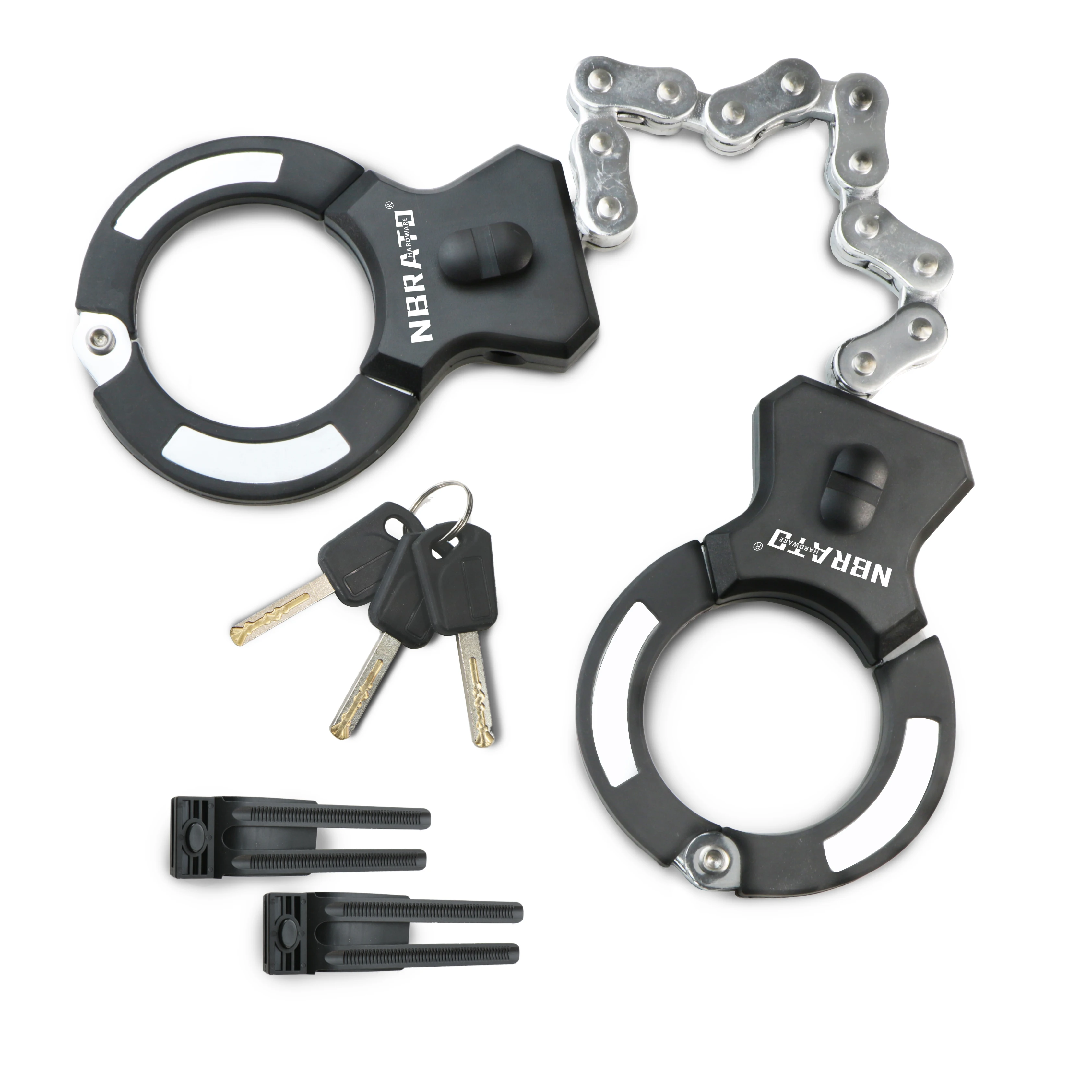 NBRATO Heavy Duty Twins Anti Theft Waterproof Handcuff Chain Lock