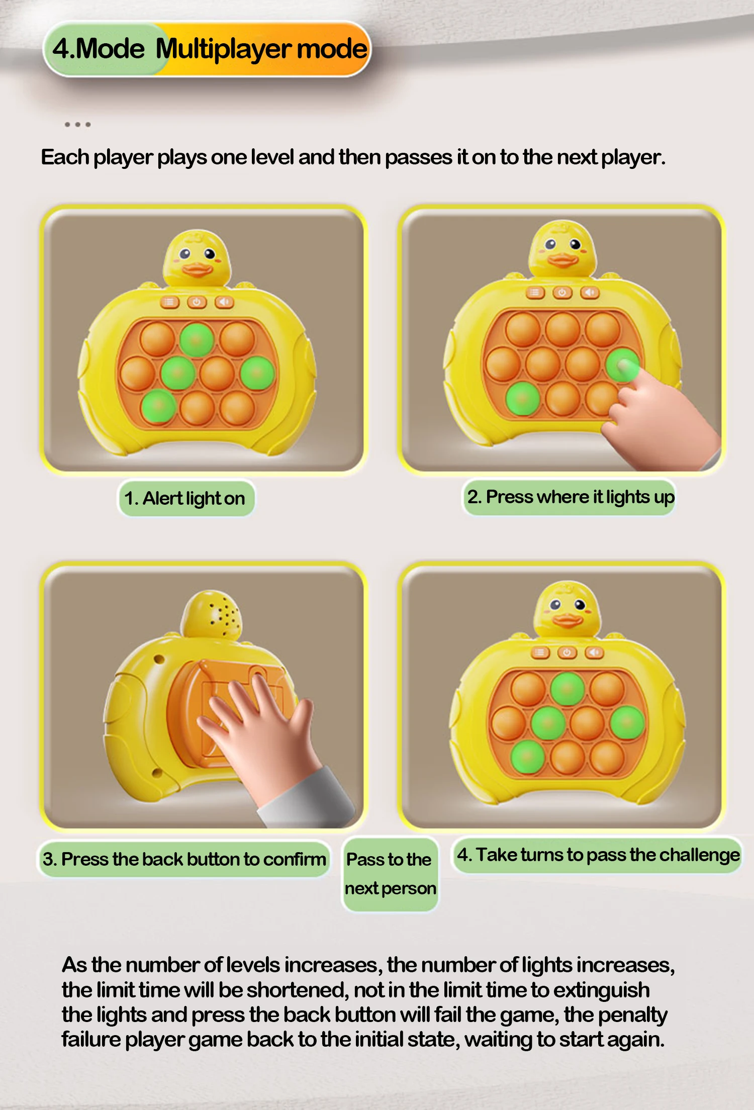 Cartoon Shape New Upgrade Children Handheld Puzzle Memory Light up ...