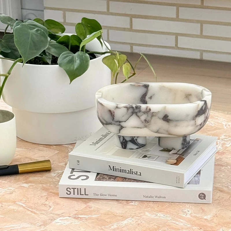 Stonekocc Luxury Wabi-Sabi Natural Marble Calacatta Viola Storage Tray ...