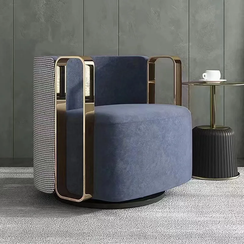 Italian Set Design Modern Luxury Lazy Leisure Fabric Metal Sofa Chair ...