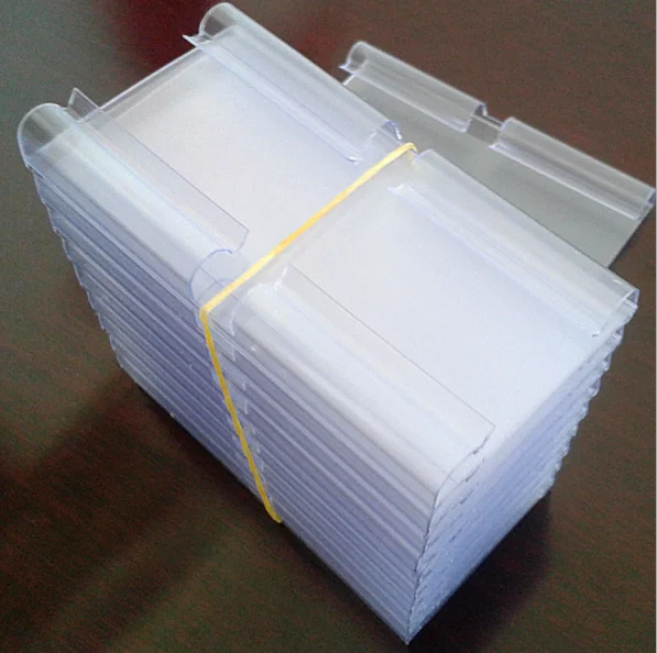 80*42mm Clear Plastic Shelf Retail Price Tag Label Display Holder ...