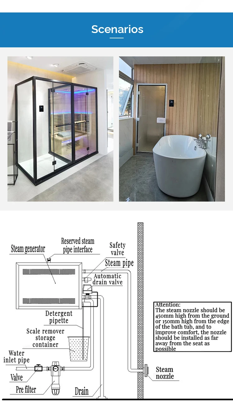 Atc Luxury 9kw Portable Steam Shower Sauna Combo Generator For Steam ...