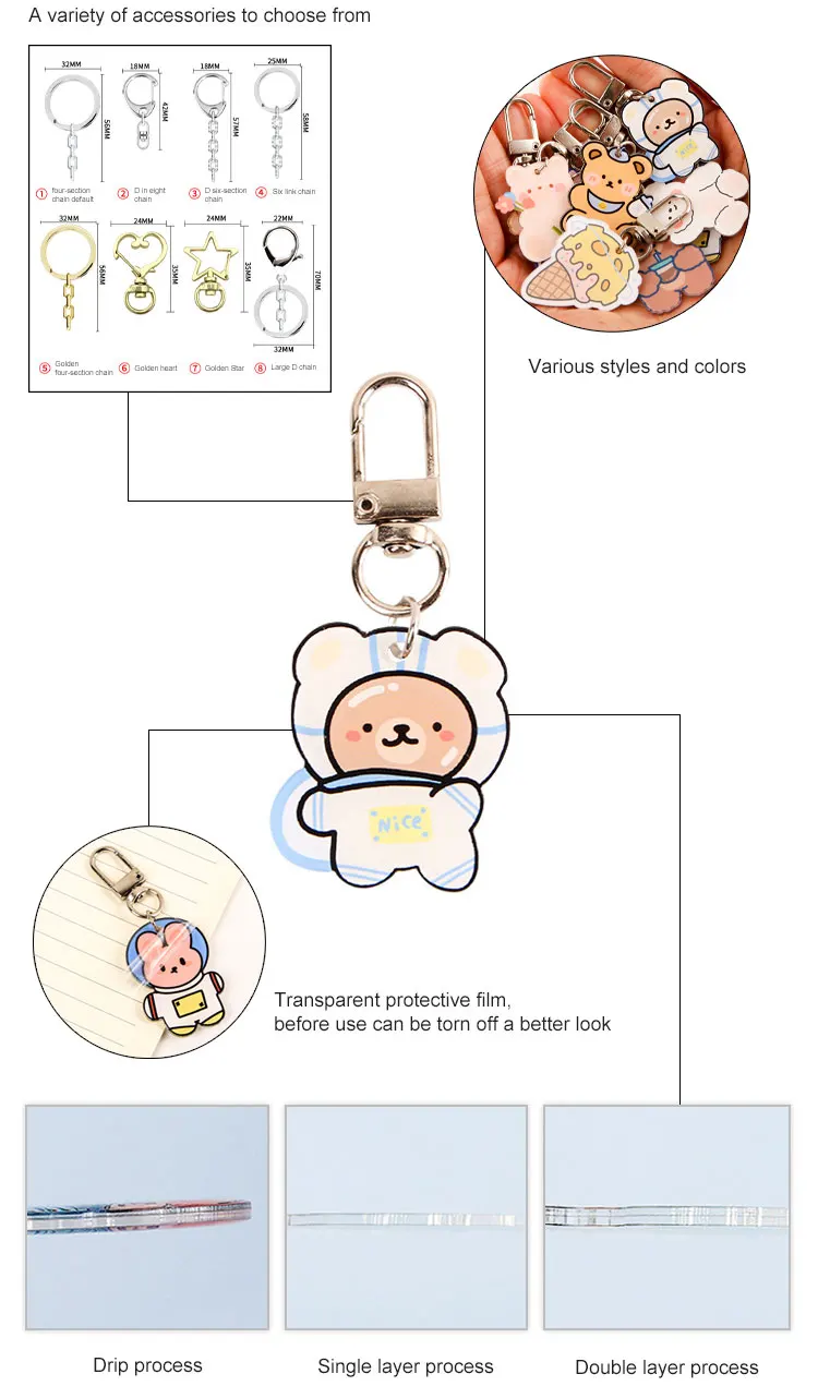 Factory Made Your Own Design Cute Design Mini Acrylic Keychain Maker ...