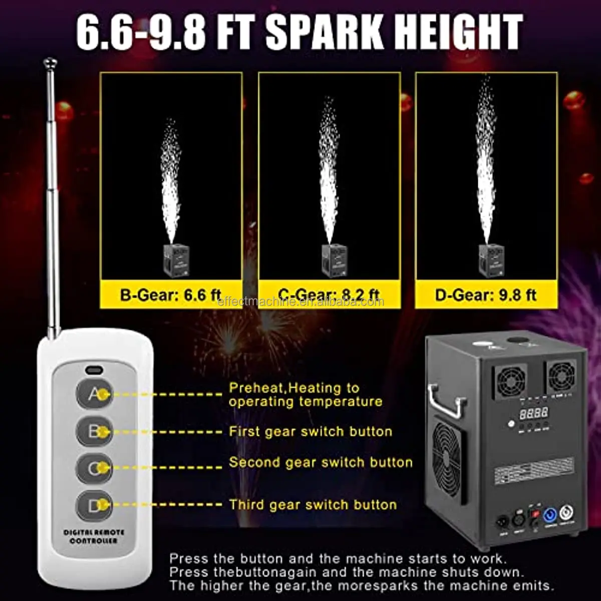 High Quality Electric Firework Machine 750W DMX Wireless Remote Control ...