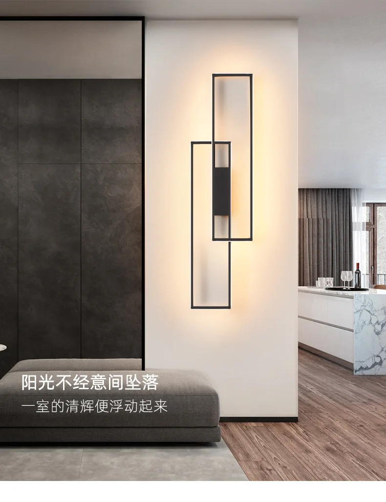 New LED Wall Lamp Living Room Bedroom Bedside Lamp Aisle Minimalist ...