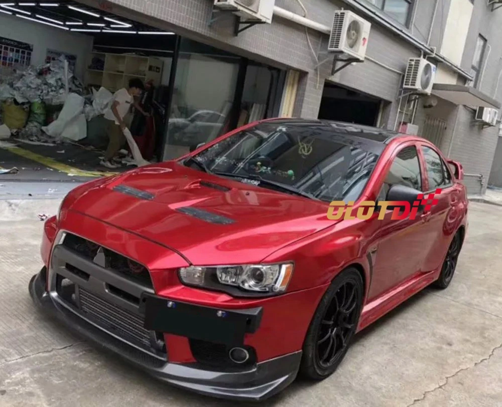 H2 Style Carbon Fiber Front Spoiler Lip Bumper for Mitsubishi Lancer ...