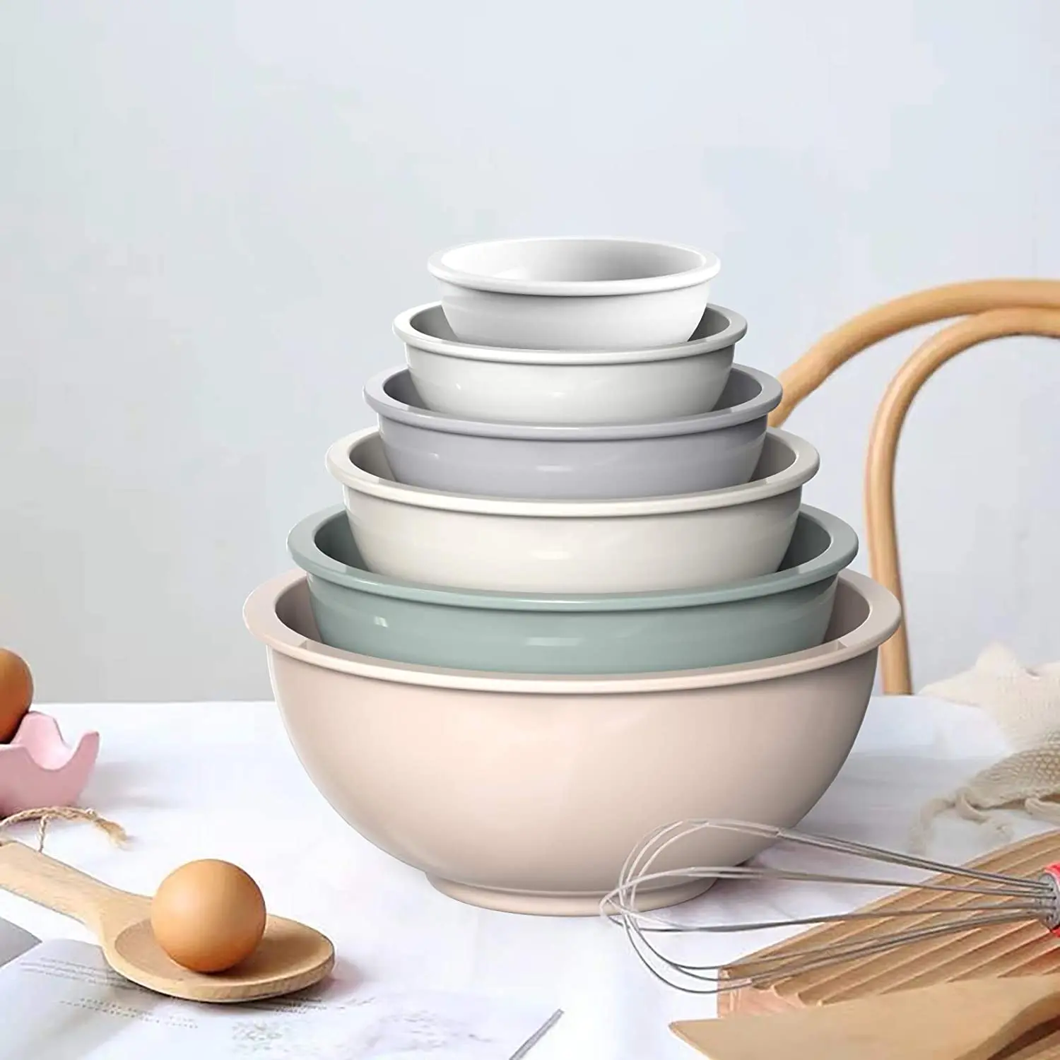 Cook With Color Plastic Mixing Bowls with Lids Gift Kitchen Utensils ...