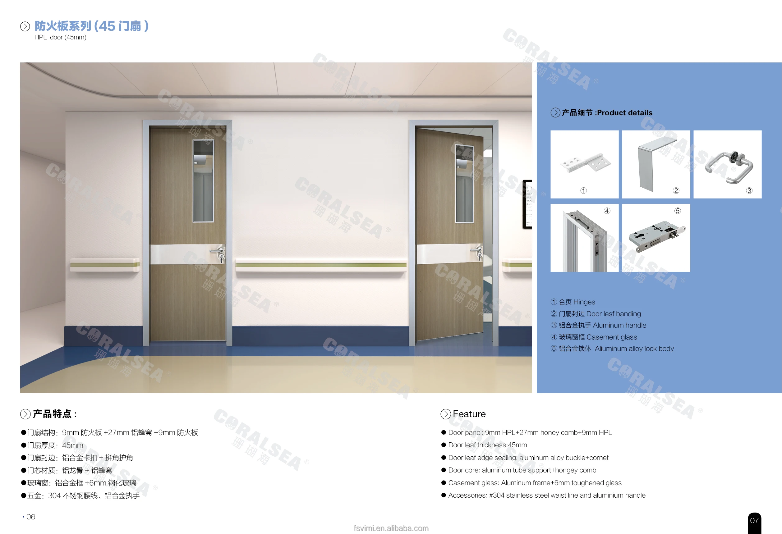 Aluminium Mdf Hospital Doors Specification Room Door Size Fireproof ...