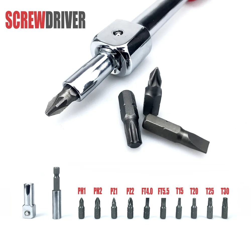 Removable Head Ratchet Wrench Set Shaking Head Wrench 180 Degree Swivel ...