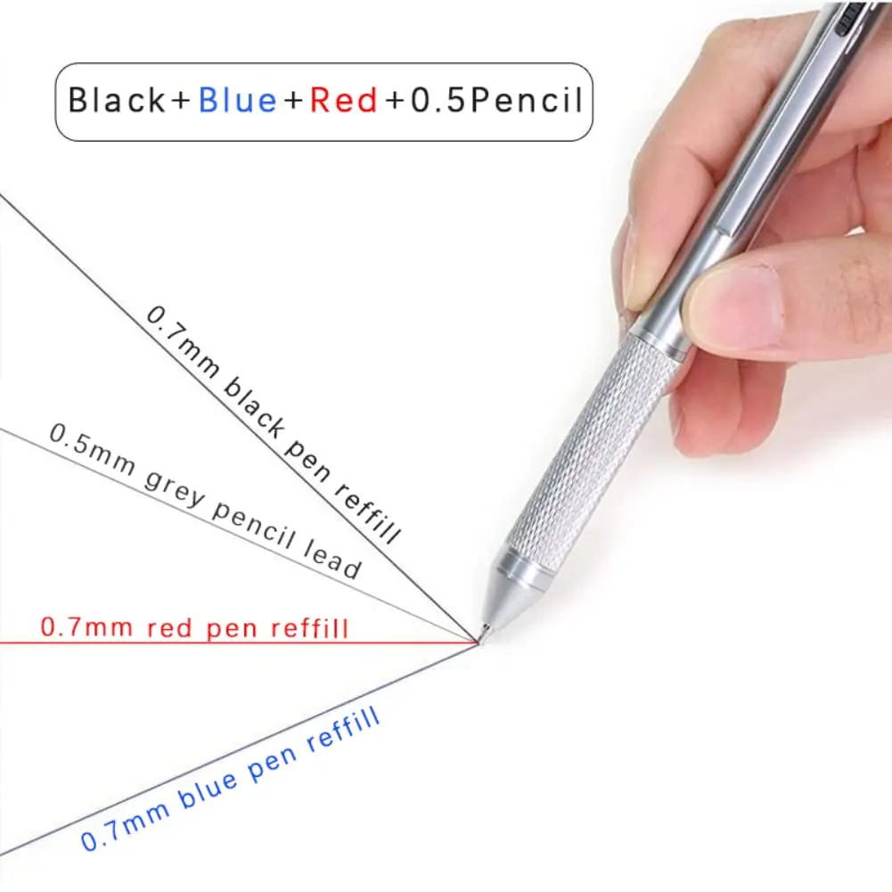 4 in 1 Multicolor Metal Pen - Retractable & Eco-friendly