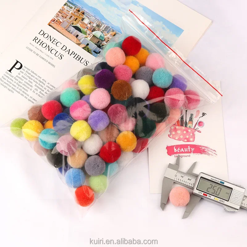 Fluffy Soft Pompom Plush Pom Poms Ball 25mm 2.5cm Pompoms Diy Handmade ...