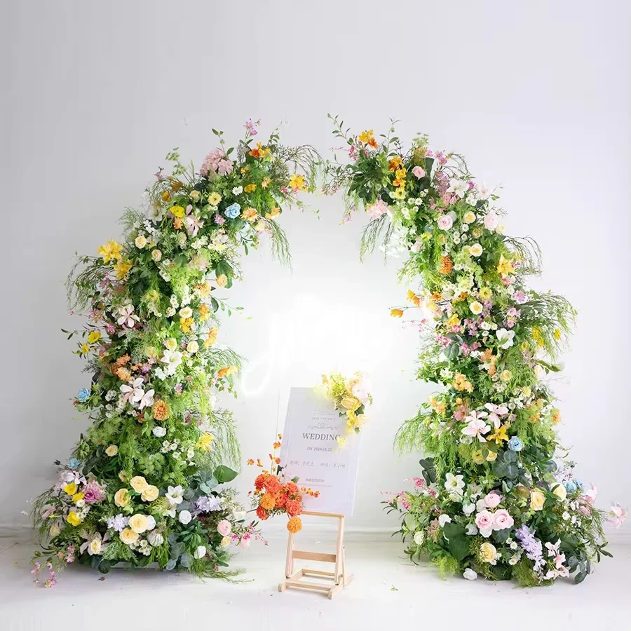 Wedding Backdrop Stage Decorations - Colorful Flower Arch