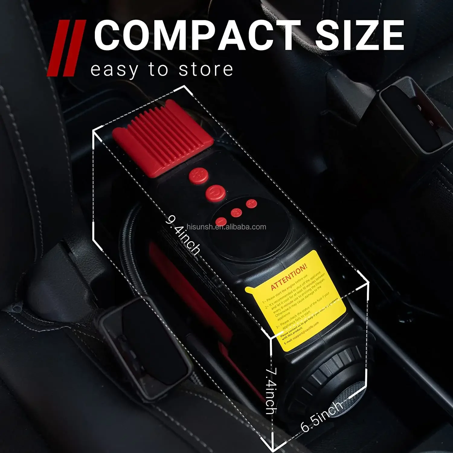 ACDC Mini Electric Hand-Held Air Compressor 12V/240V Tire Inflator with ...