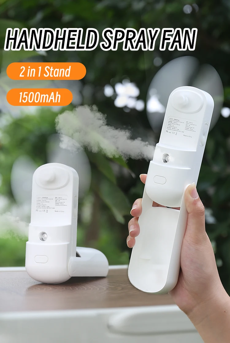 Battery Operated Spray Water Fan Mini Cooling Fan Rechargeable Personal ...